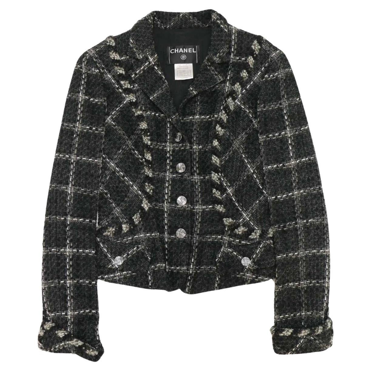 Chanel Rare Collectors Black Tweed Jacket For Sale at 1stDibs