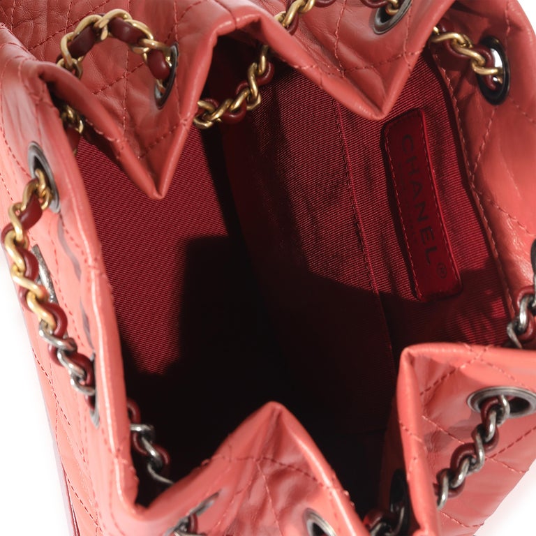 Chanel Raspberry Quilted Calfskin Small Gabrielle Backpack For Sale at ...