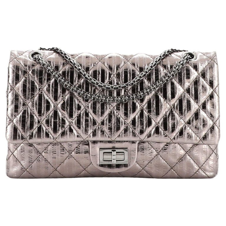 Chanel Rayures Reissue 2.55 Flap Bag Quilted Metallic Aged Calfskin 226 ...