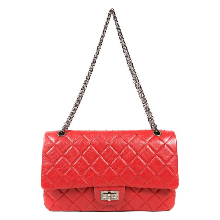 Chanel Red Calfskin 2.55 Reissue Flap Bag- 227 size at 1stDibs | chanel ...