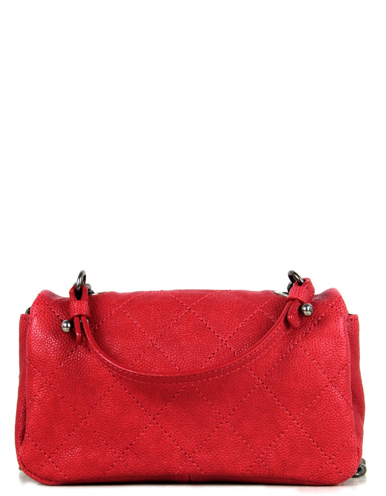 Chanel Red Caviar Leather Quilted Mini Simply CC Flap Bag For Sale at ...