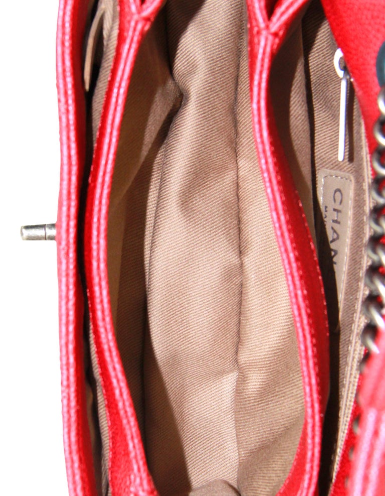 Chanel Red Caviar Leather Quilted Mini Simply CC Flap Bag For Sale at ...