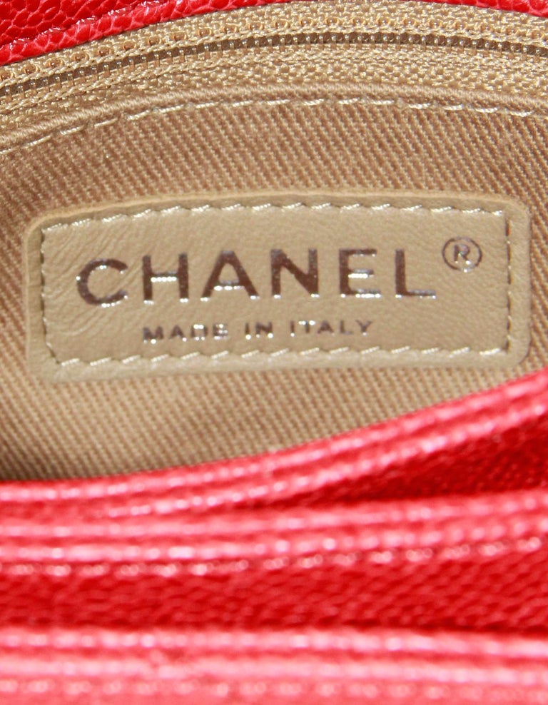 Chanel Red Caviar Leather Quilted Mini Simply CC Flap Bag For Sale at ...