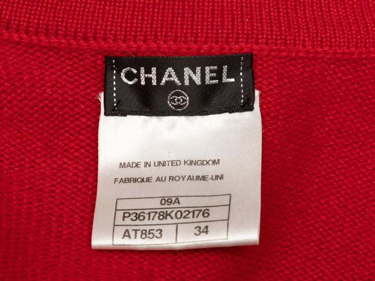 Chanel Red Fall 2009 Cashmere Cardigan For Sale at 1stDibs