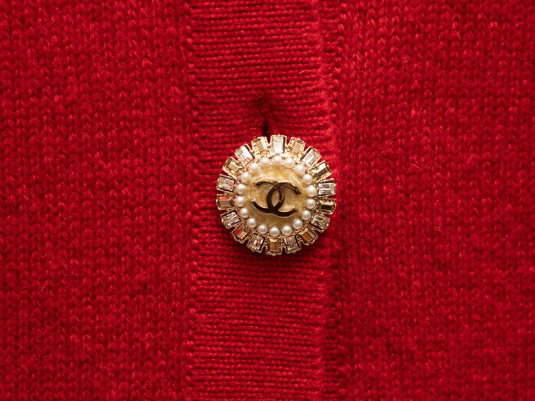 Chanel Red Fall 2009 Cashmere Cardigan For Sale at 1stDibs