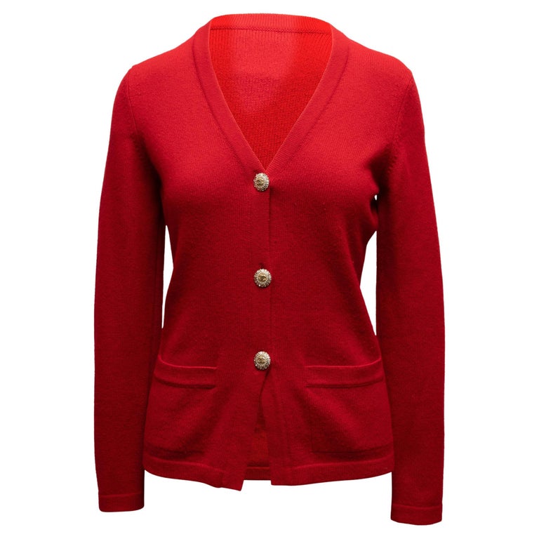 Chanel Red Fall 2009 Cashmere Cardigan For Sale at 1stDibs