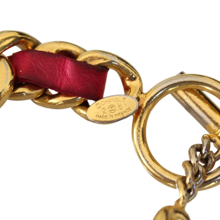 Chanel Red and Gold Vintage Bracelet at 1stDibs | chanel red bracelet ...