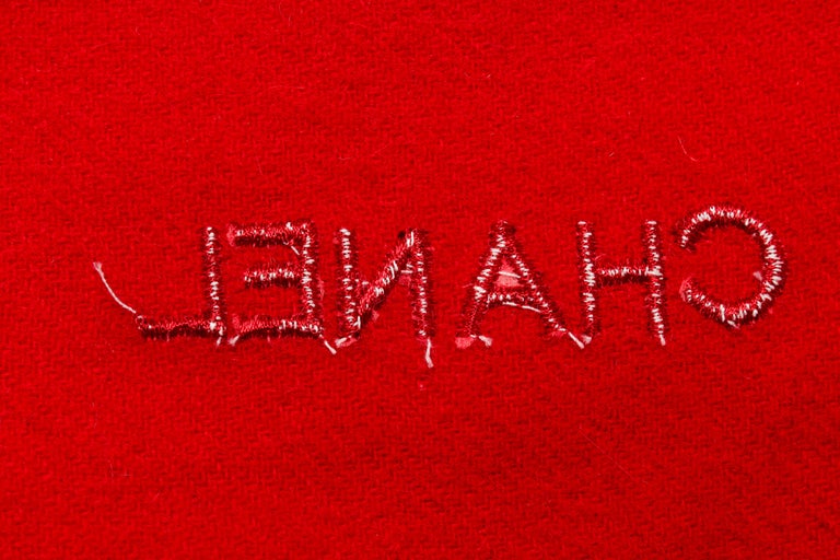 Chanel Red Italian Flag Shawl For Sale at 1stDibs