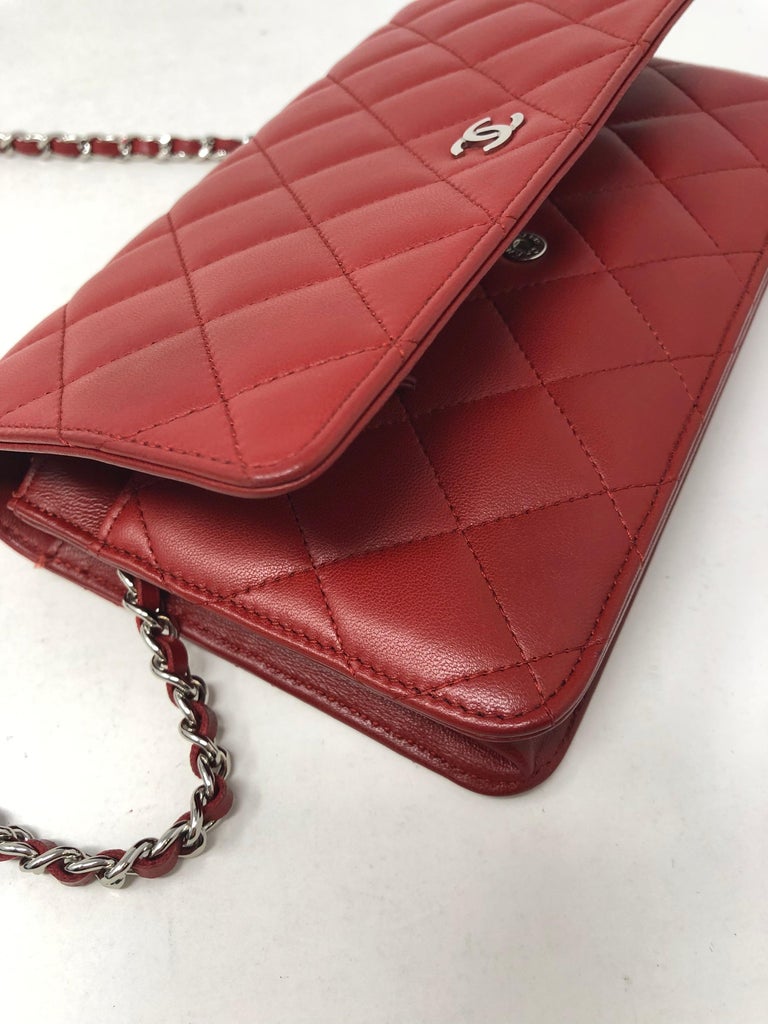 Chanel Red Lambskin WOC at 1stDibs | chanel lambskin woc, chanel woc ...