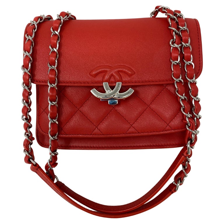 Chanel Red Leather Bag For Sale at 1stDibs