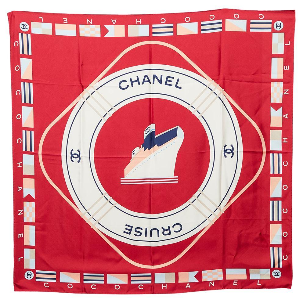 Chanel Multi-Color Signature Logo Silk Scarf at 1stDibs | chanel ...