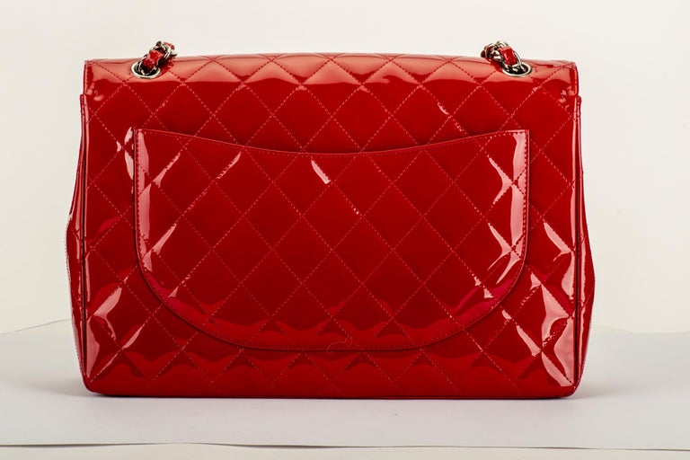Chanel Red Patent Maxi Flap Bag Mint Condition at 1stDibs | red patent ...