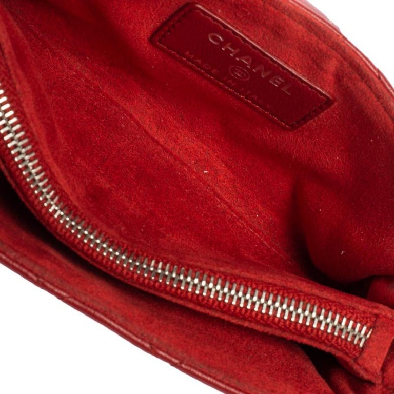 Chanel Red Quilted Leather CC Phone Pouch For Sale at 1stDibs