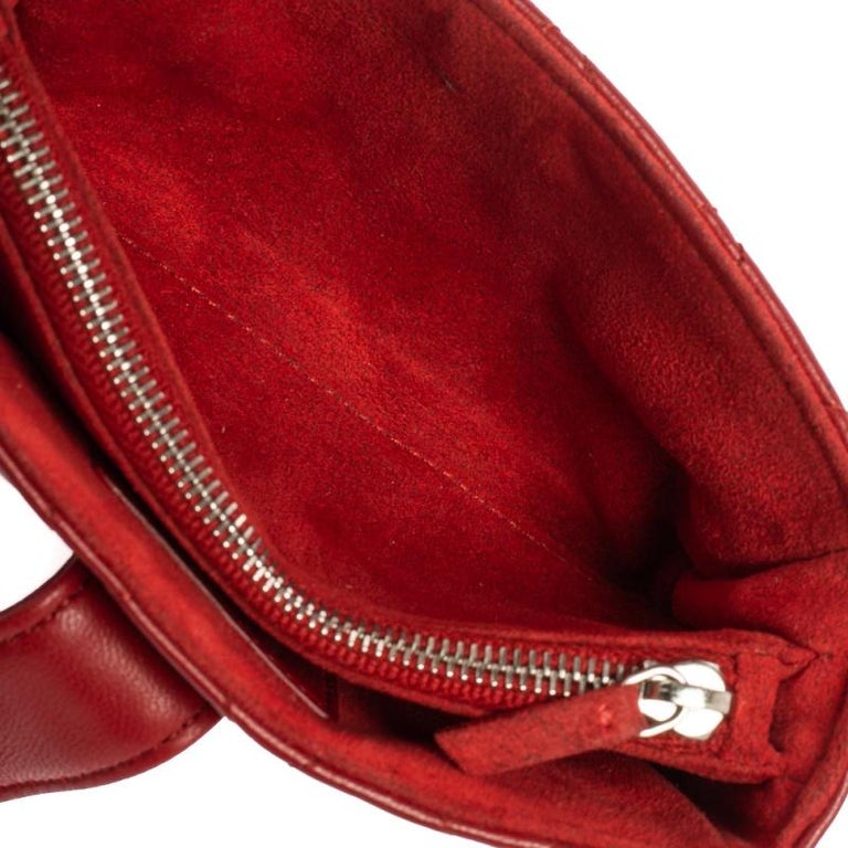 Chanel Red Quilted Leather CC Phone Pouch For Sale at 1stDibs