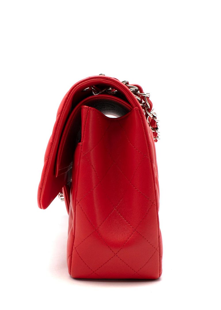 Chanel Red Quilted Leather Jumbo Double Flap Bag For Sale at 1stDibs