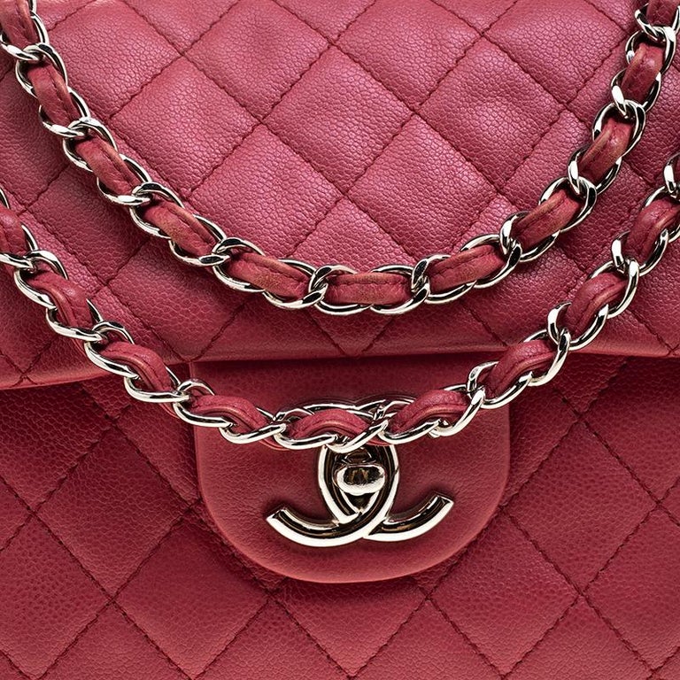 Chanel Red Quilted Leather Maxi Jumbo XL Classic Flap Bag For Sale at ...