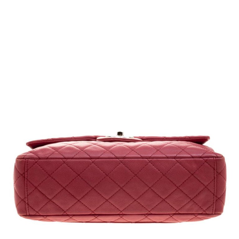 Chanel Red Quilted Leather Maxi Jumbo XL Classic Flap Bag For Sale at ...
