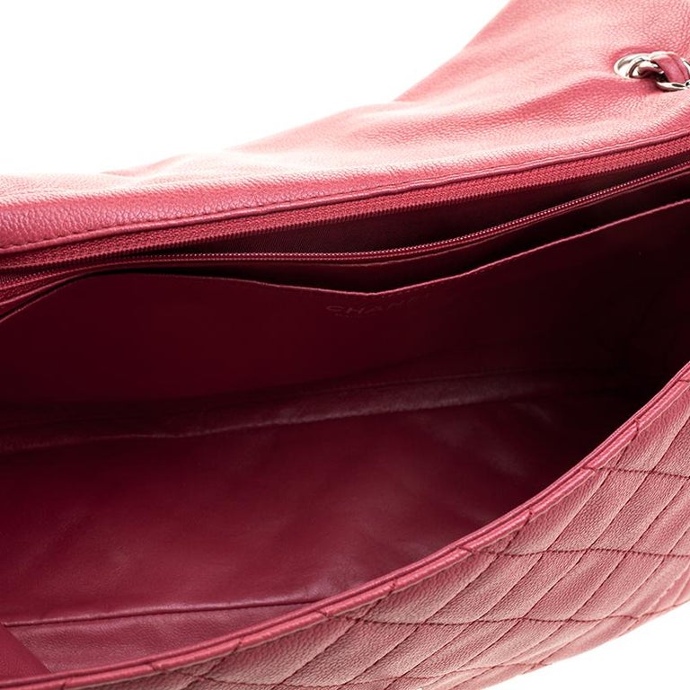 Chanel Red Quilted Leather Maxi Jumbo XL Classic Flap Bag For Sale at ...