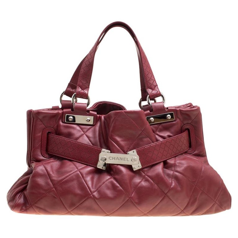 Chanel Red Quilted Leather Tote at 1stDibs