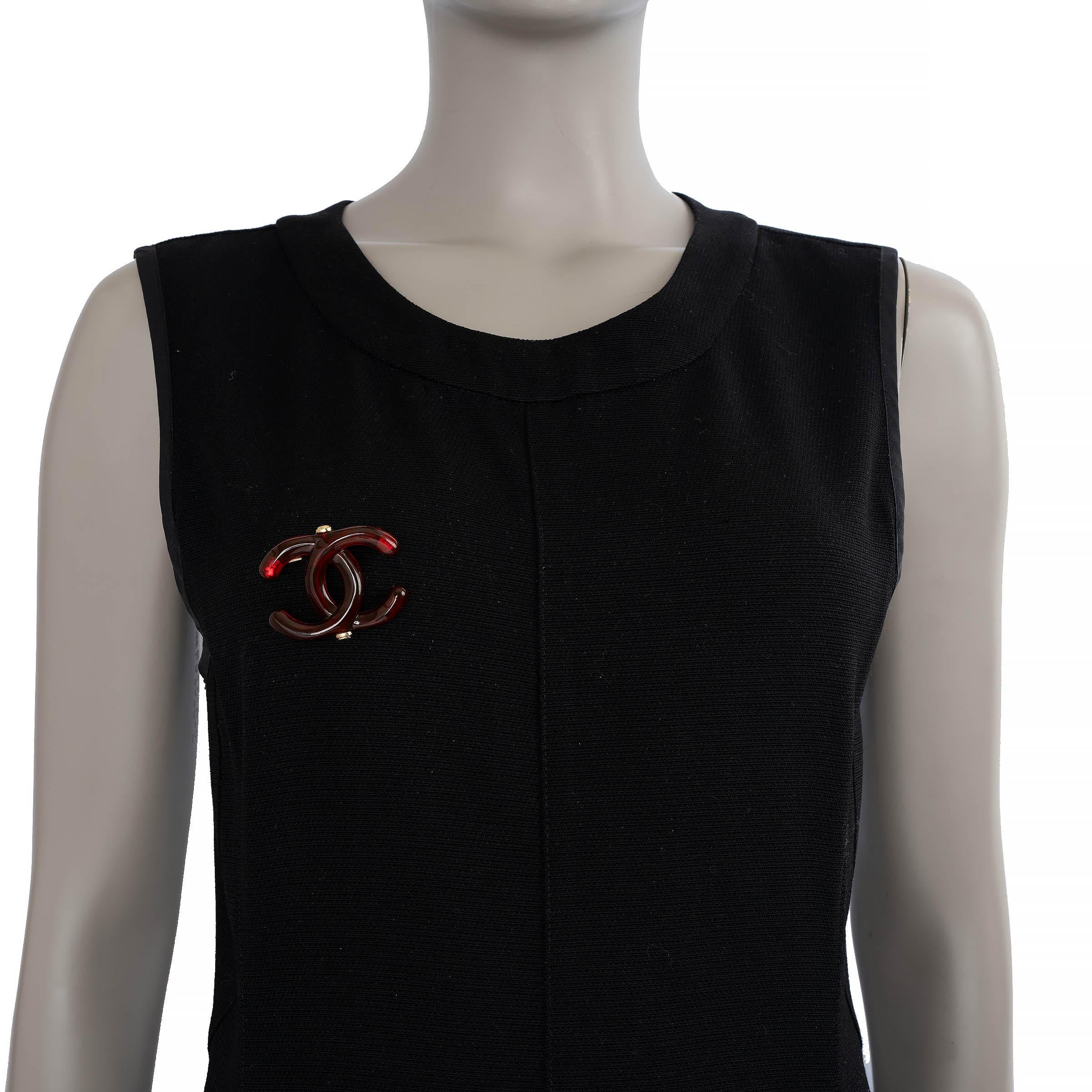 CHANEL red resin 22K LARGE CC Brooch For Sale at 1stDibs