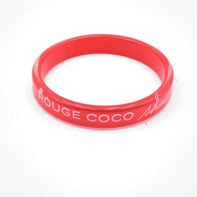 Chanel Red Resin Set of 3 Bracelets Rouge Coco Shine Bangles For Sale at 1stDibs