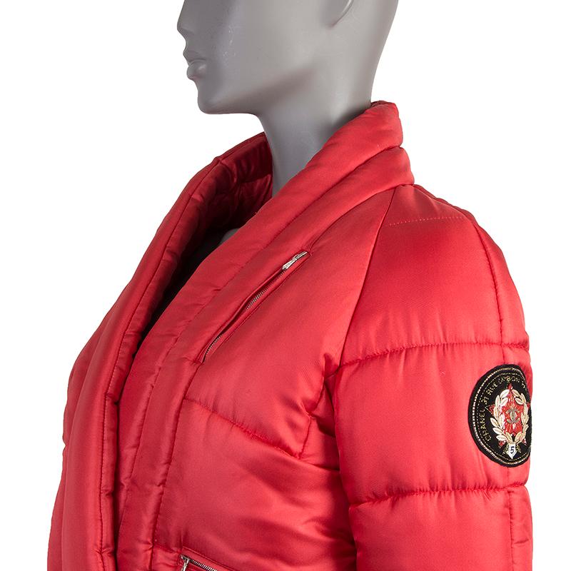 CHANEL red silk PARIS MOSCOW Puffer Down Jacket 36 XS at 1stDibs ...
