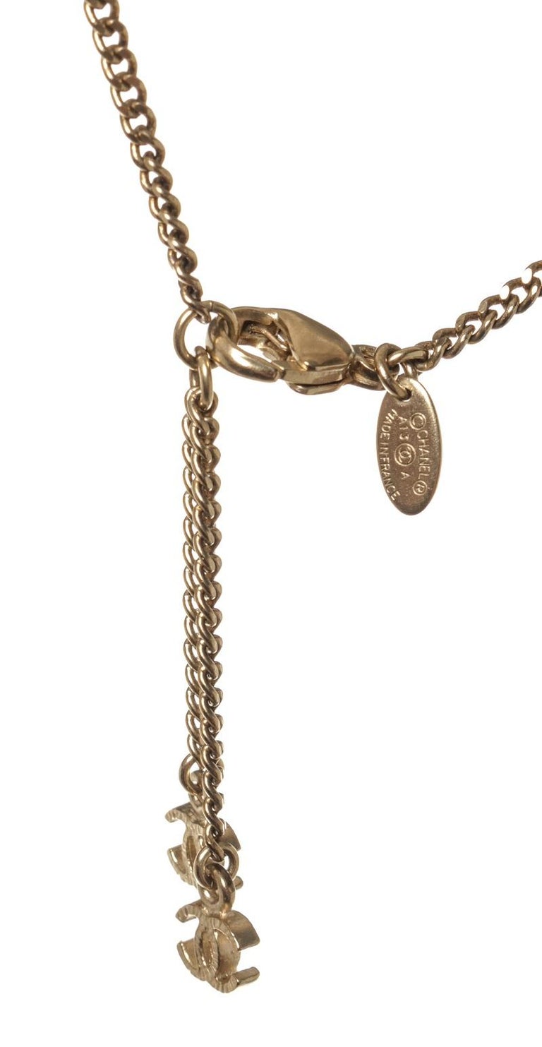 Chanel Red Stone Teardrop Pearl Necklace For Sale at 1stDibs