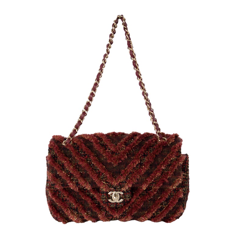 Chanel Red Tweed Flap Bag - '20s For Sale at 1stDibs