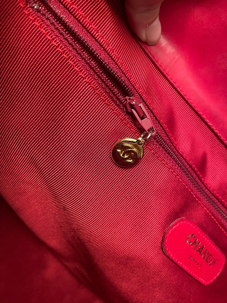 Chanel red Weekender Bag For Sale at 1stDibs