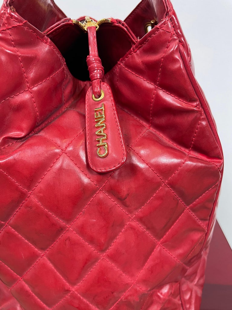 Chanel red Weekender Bag For Sale at 1stDibs