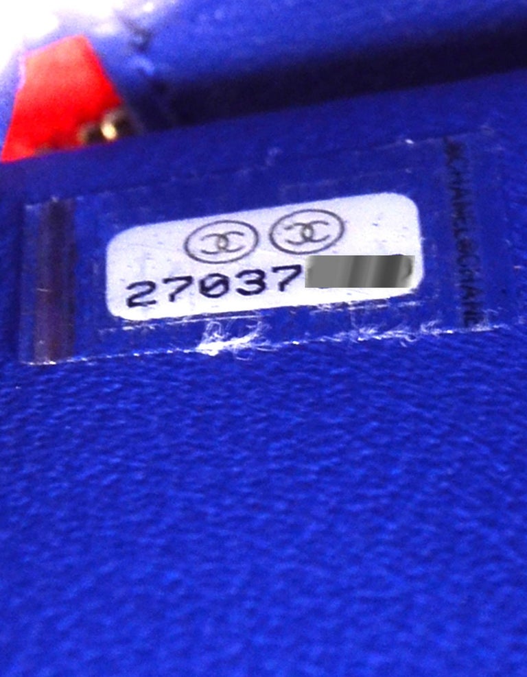 Chanel Red/White/Blue Caviar Quilted Small CC Filigree Vanity Case ...