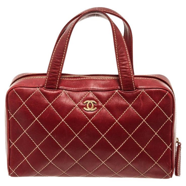 Chanel Red Wild Stitch Tote Bag For Sale at 1stDibs