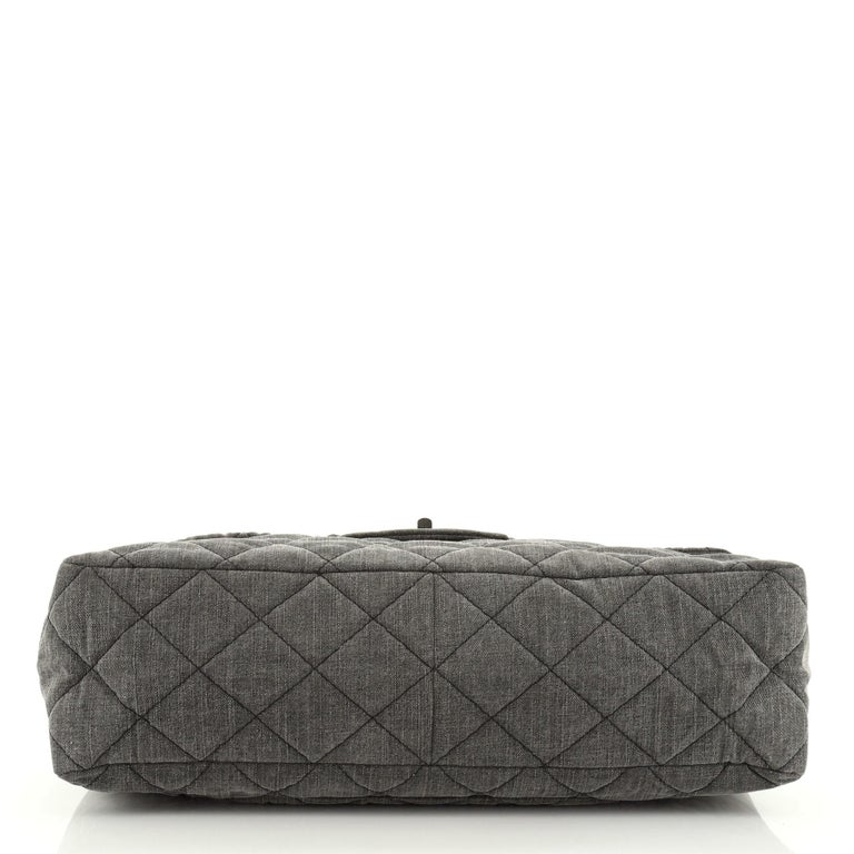 Chanel Reissue 2.55 Flap Bag Quilted Denim XXL at 1stDibs