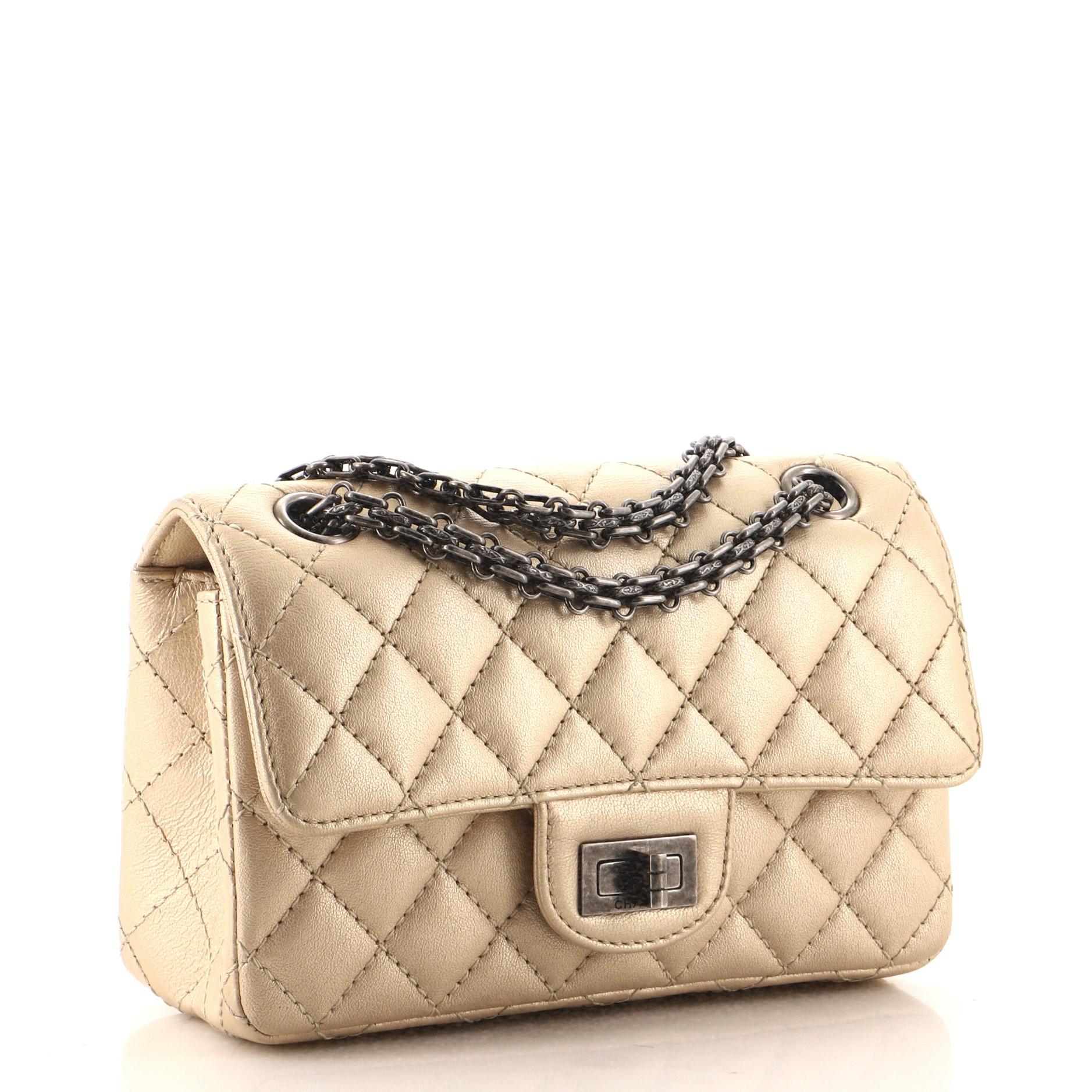 Chanel Reissue 2.55 Flap Bag Quilted Sheepskin Mini at 1stDibs