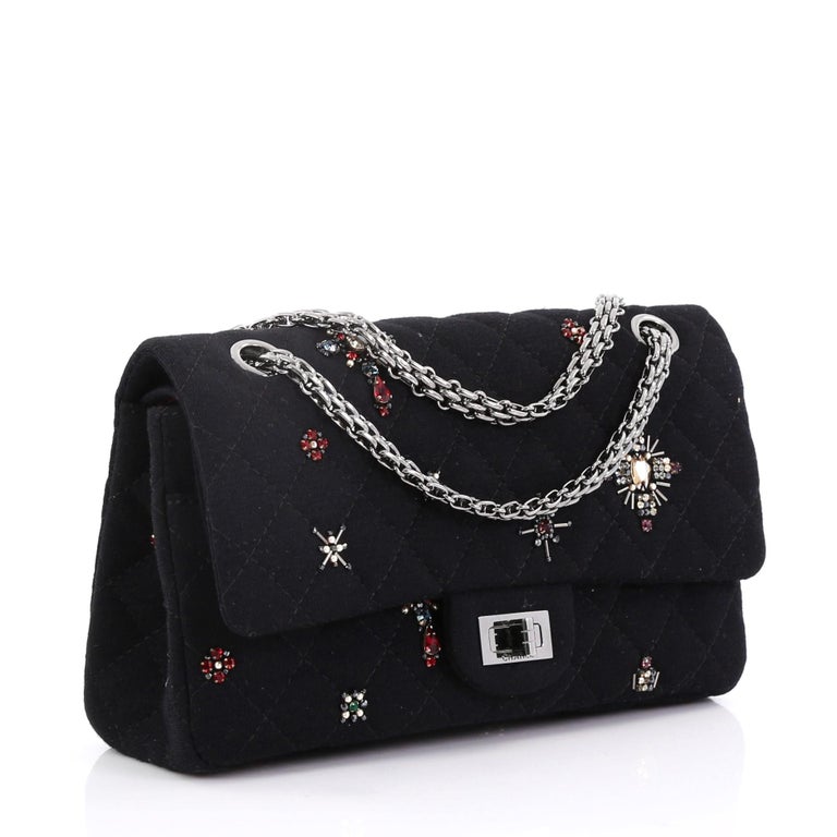 Chanel Reissue 2.55 Handbag Quilted Embellished Jersey 225 at 1stDibs