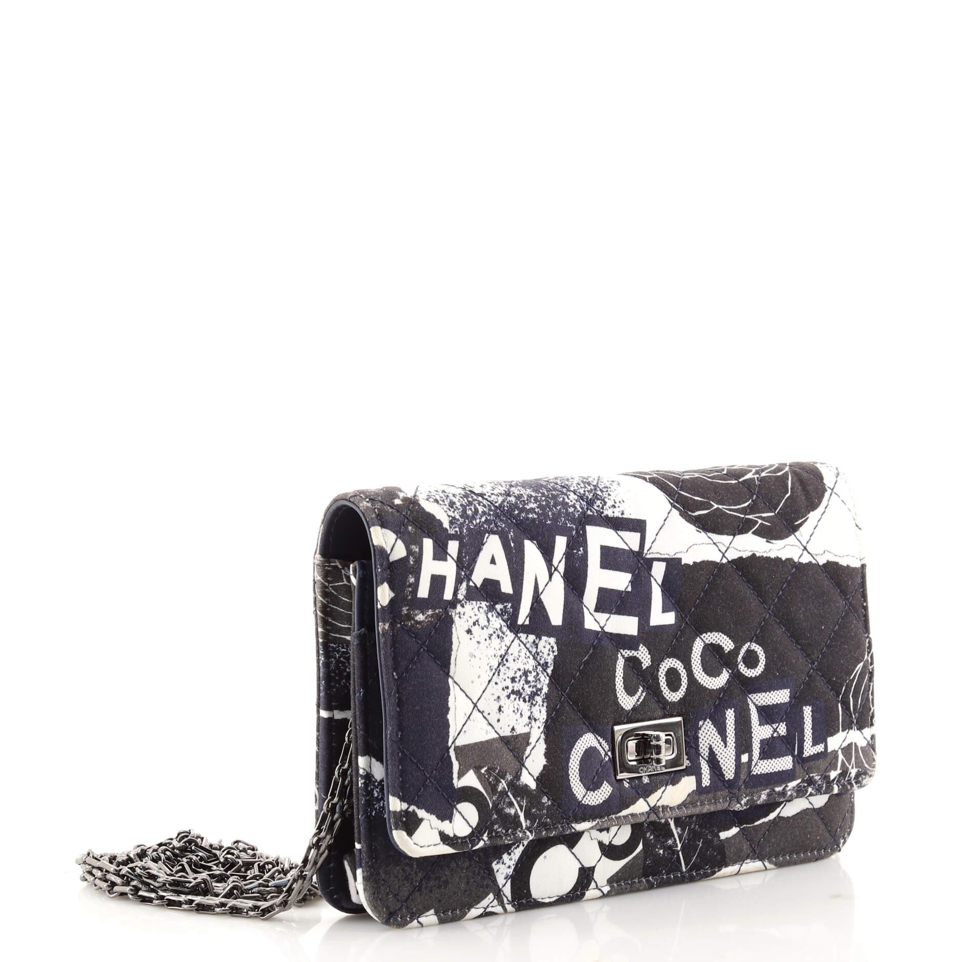 Chanel Reissue 2.55 Wallet on Chain Quilted Printed Canvas at 1stDibs