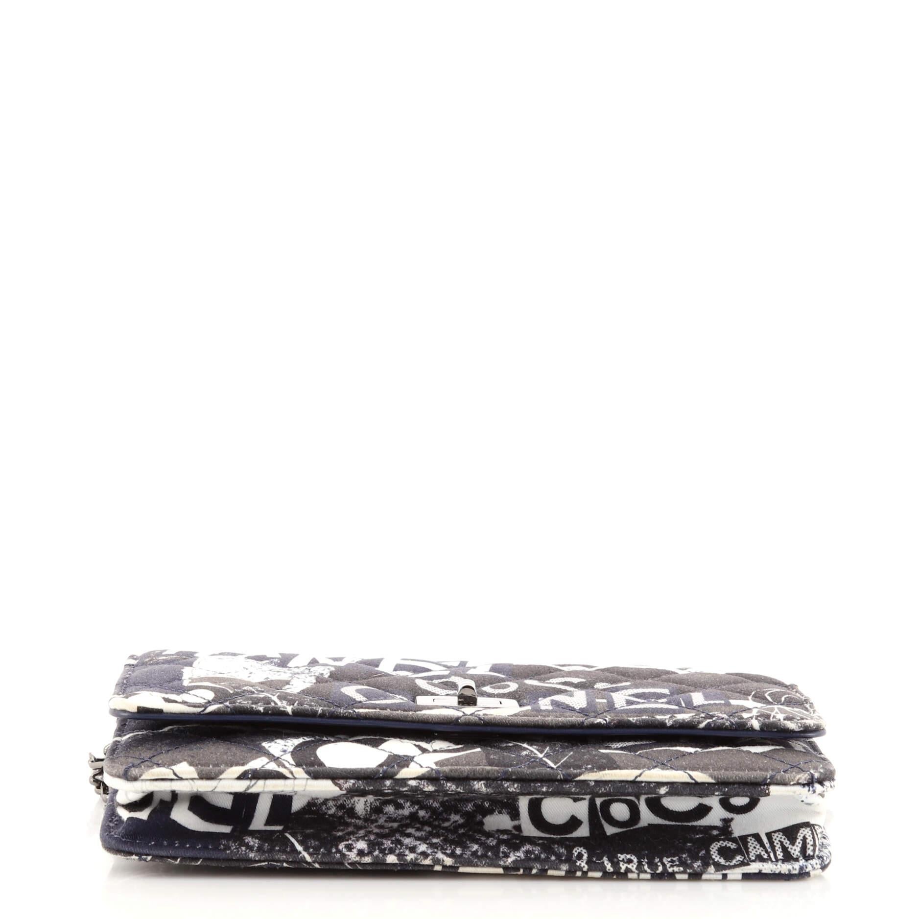Chanel Reissue 2.55 Wallet on Chain Quilted Printed Canvas at 1stDibs