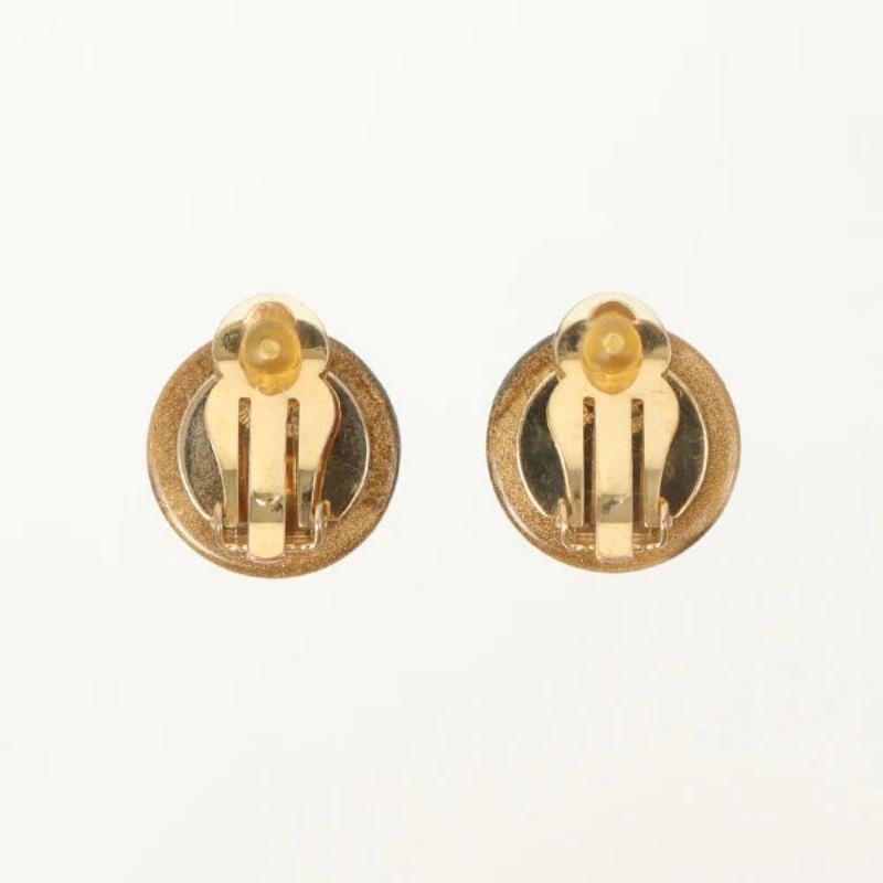 Chanel Rhinestone Clover CC Mark Earrings Gold/Brown, 2001 For Sale at ...
