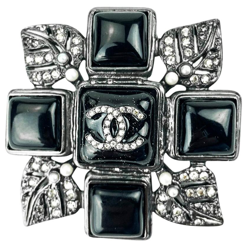 CHANEL Rhinestone Cross Brooch at 1stDibs | chanel cross brooch