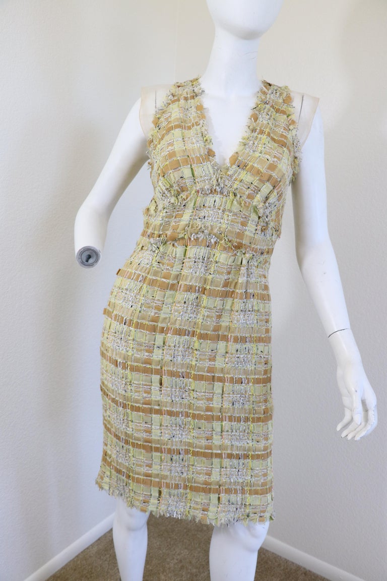 Chanel Ribbon Tweed Dress 38 SS 2011 For Sale at 1stDibs