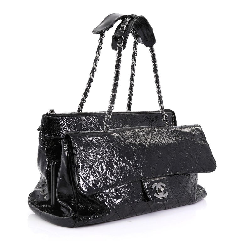 Chanel Ritz Flap Bag Quilted Patent Large at 1stDibs | chanel ritz bag