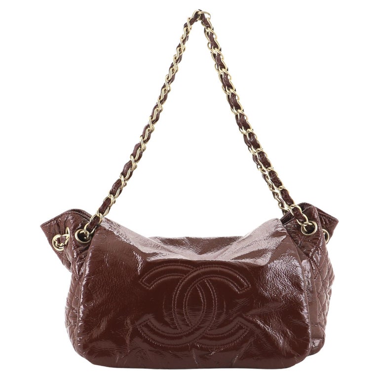 Chanel Rock and Chain Accordion Flap Bag Patent Vinyl Small at 1stDibs