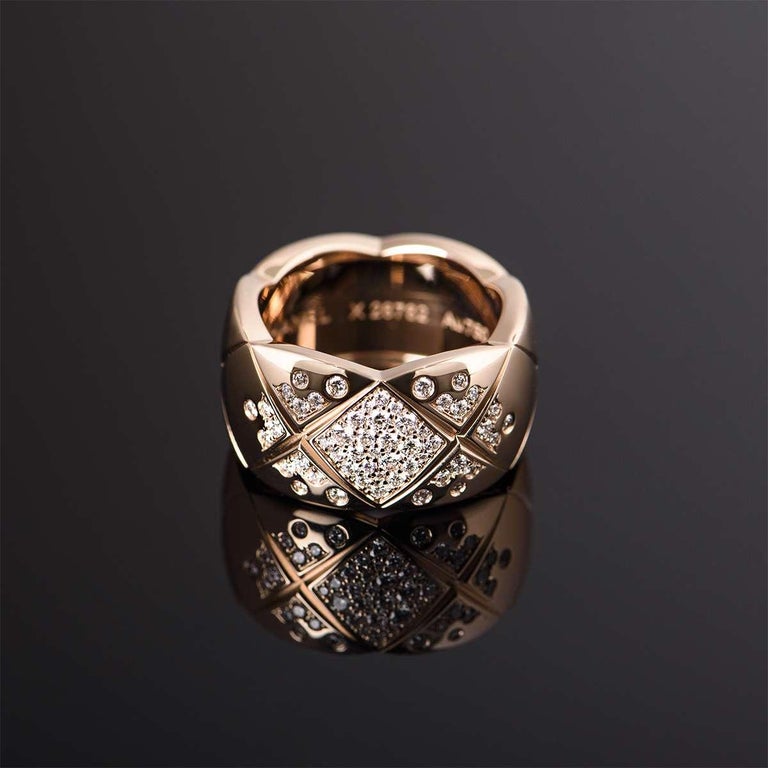 Chanel Rose Gold Diamond Coco Crush Ring J11100 at 1stDibs | chanel platinum