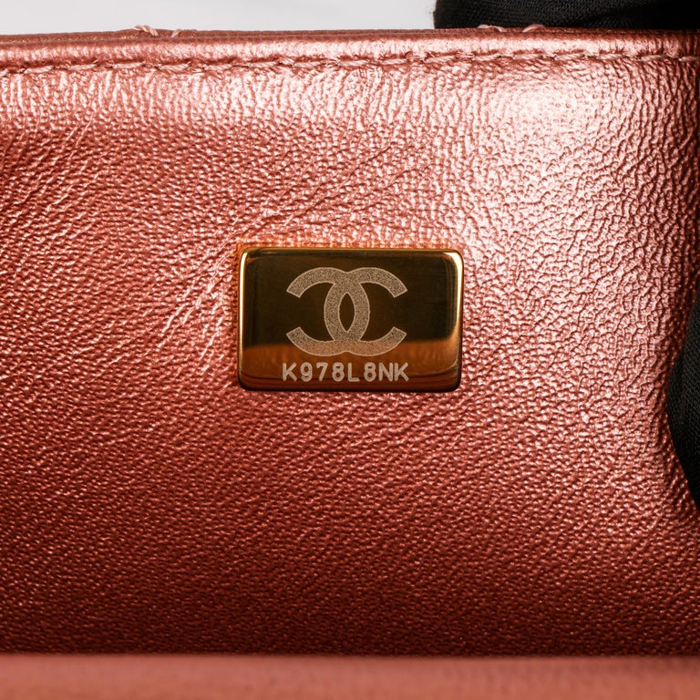 CHANEL Rose Gold Metallic Aged Calfskin Leather 224 2.55 Reissue Double ...