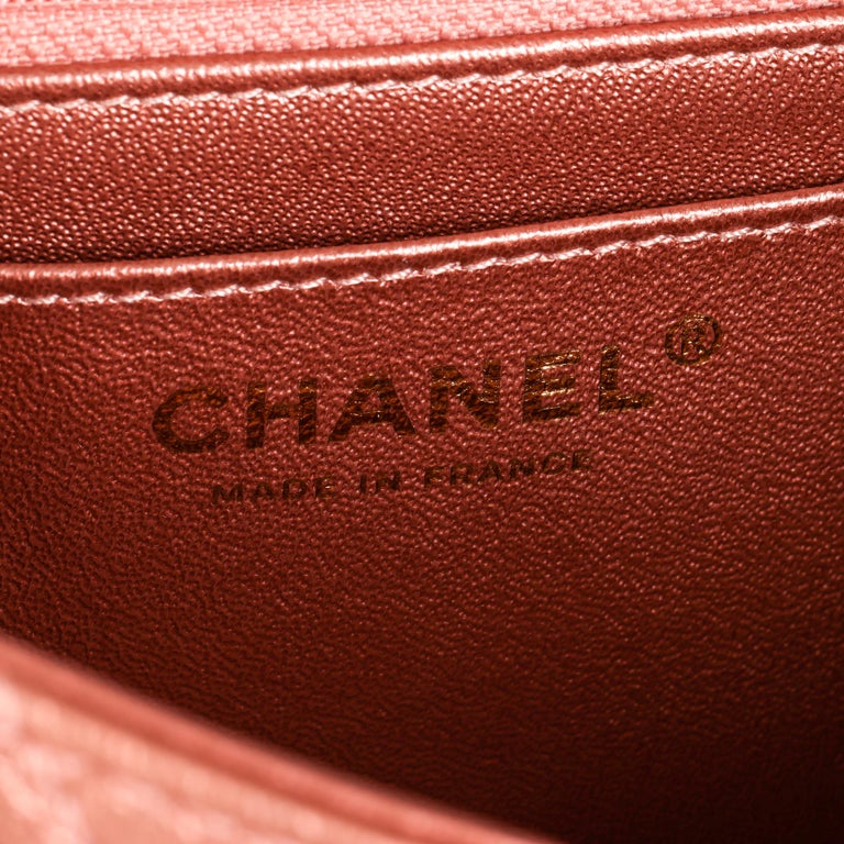 CHANEL Rose Gold Metallic Aged Calfskin Leather 224 2.55 Reissue Double ...