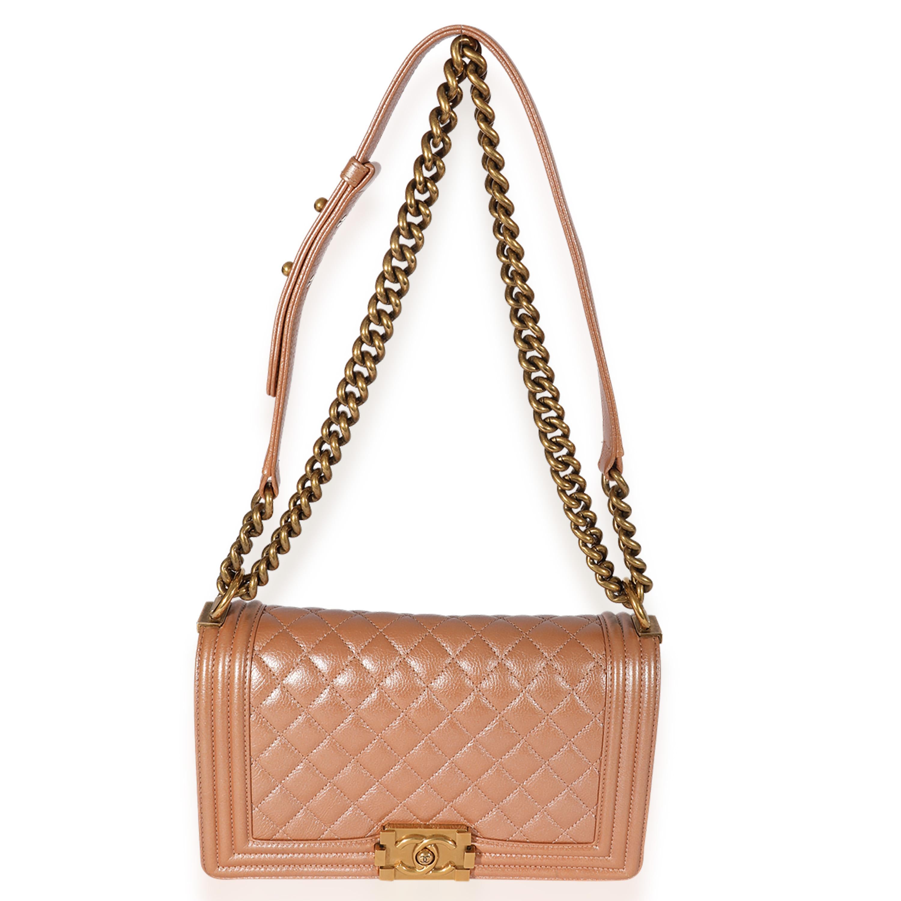 Chanel Rose Gold Old Medium Boy Bag For Sale at 1stDibs | chanel le boy ...