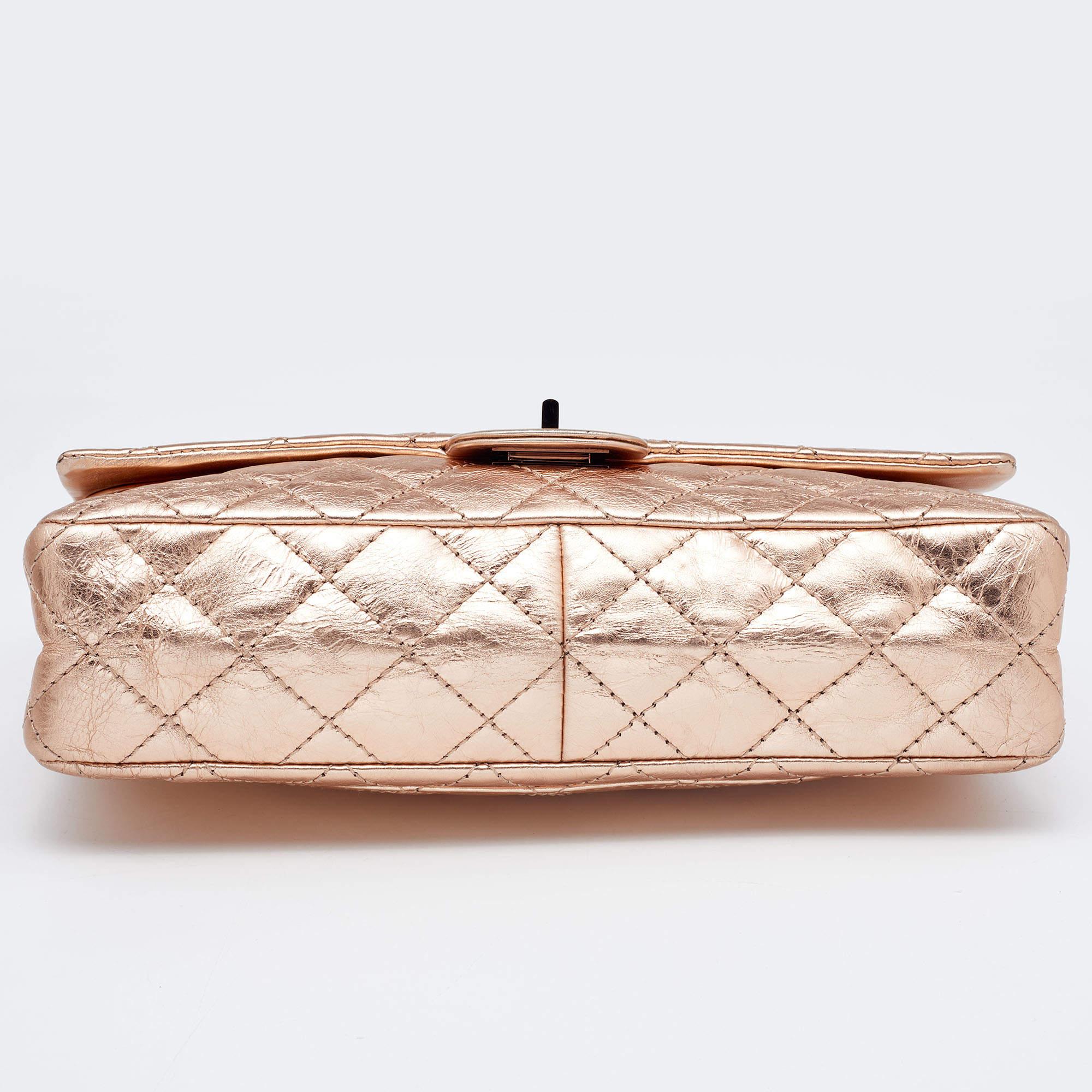 Chanel Rose Gold Quilted Leather Reissue 2.55 Classic 226 Flap Bag For ...