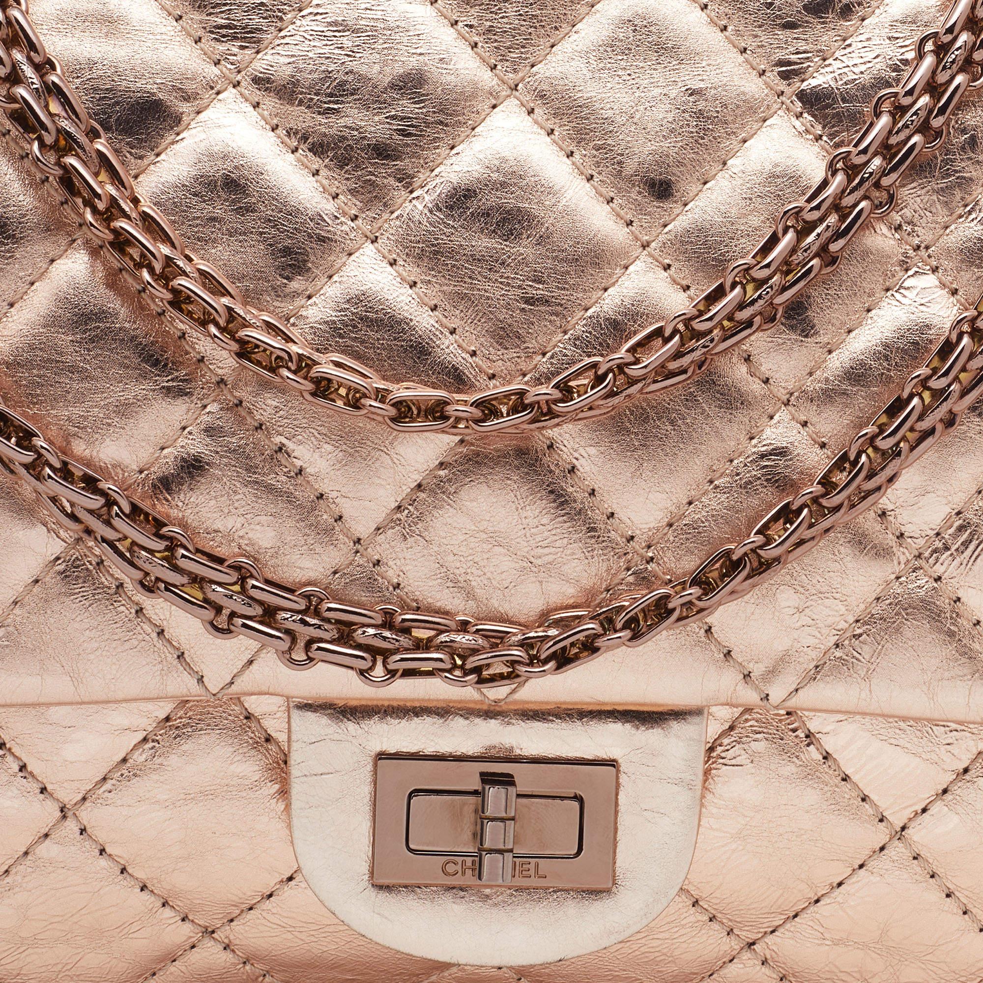 Chanel Rose Gold Quilted Leather Reissue 2.55 Classic 226 Flap Bag For ...