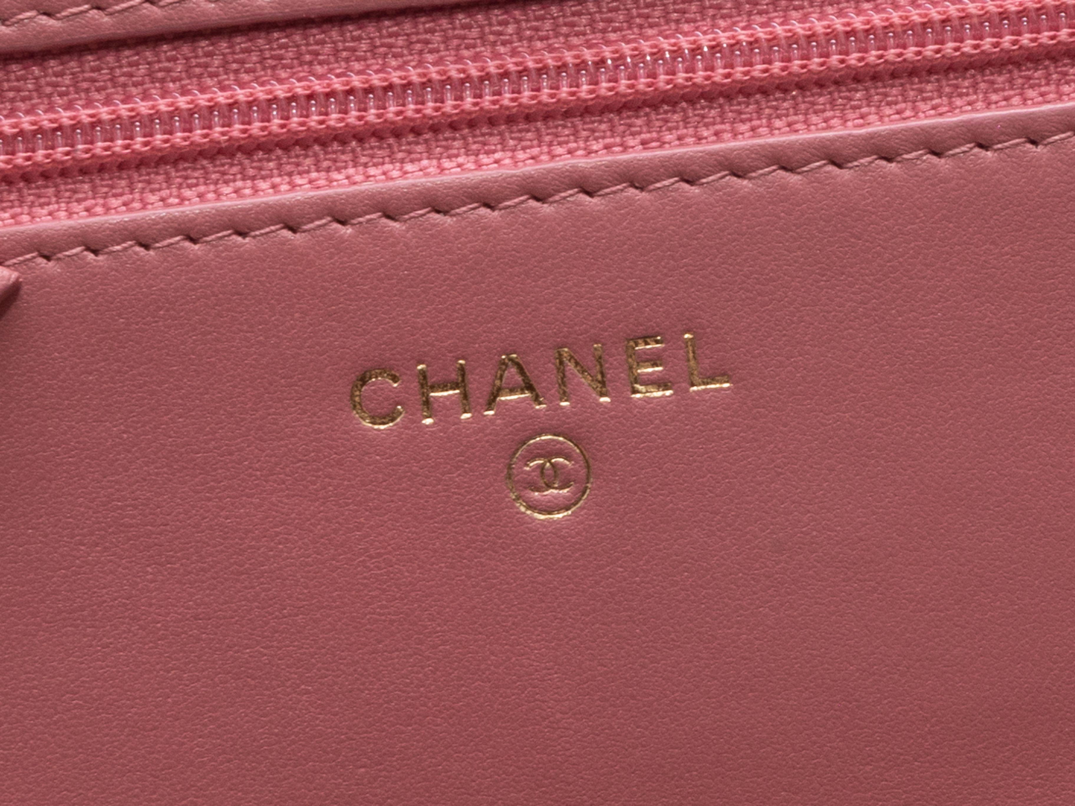 Chanel Rose Pink Trendy Chevron Quilted CC 2019 Wallet On Chain For ...
