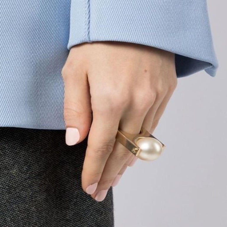 Chanel Rotating faux Pearl Ring For Sale at 1stDibs
